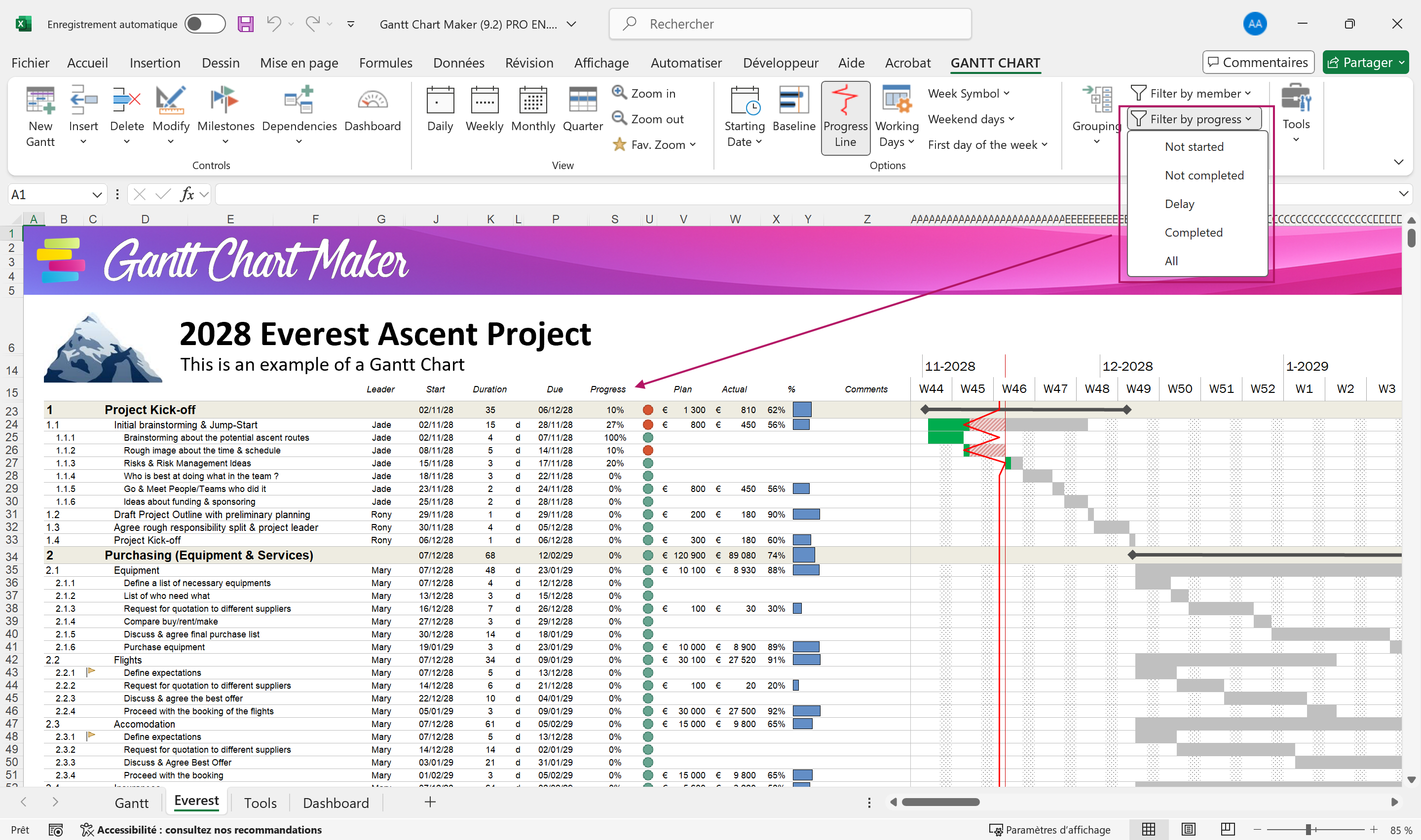 Excel Gantt Chart Maker - EN – Management Tools
